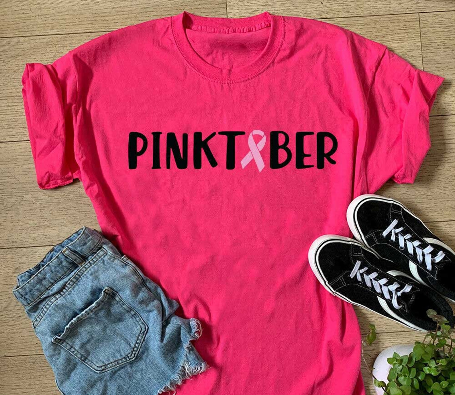 Ladies Pinktober T-shirt Womens Girls Breast Cancer - Etsy