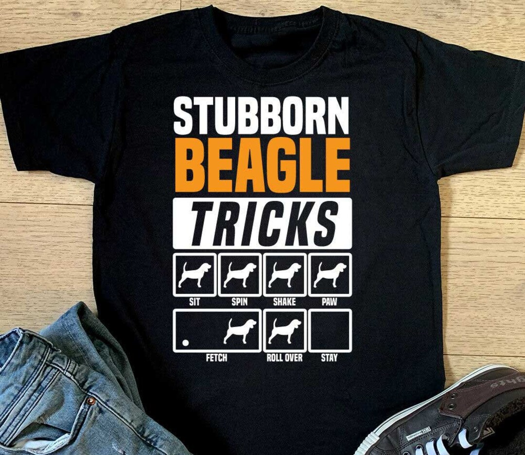 Stubborn Beagle Tricks T-shirt Mens Funny Dog Training Top Boys ...