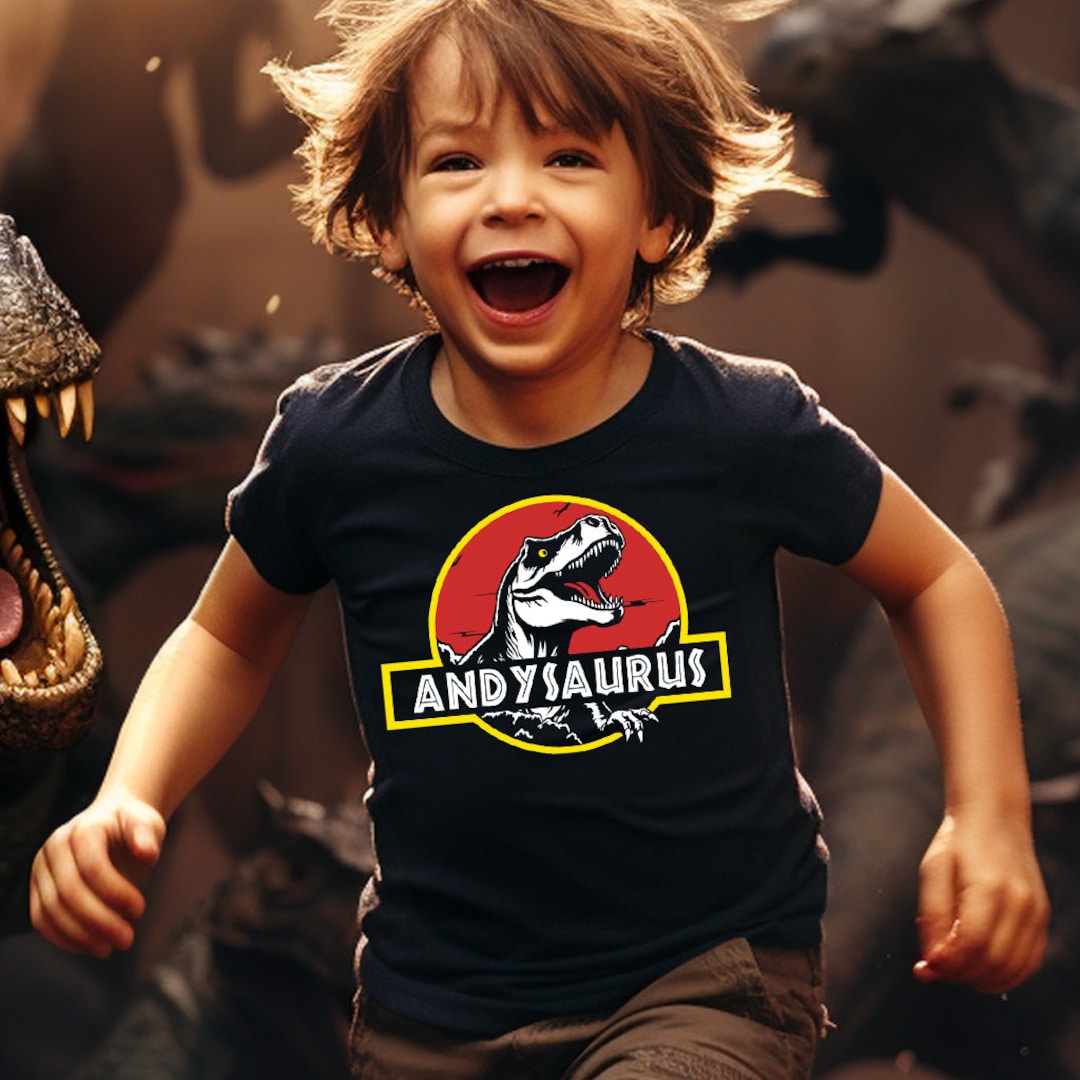 Personalized Kids Dinosaur T-shirt: Jurassic Birthday Gift - Etsy UK