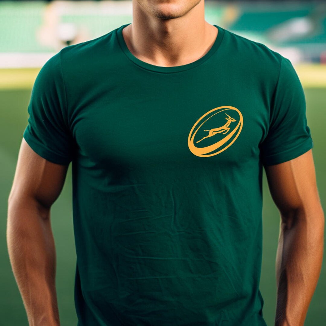Springbok Rugby Ball Pocket T-shirt - Mens SA Flag Saffa South Africa ...