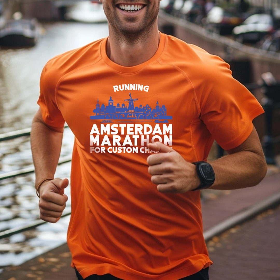 Custom Amsterdam Marathon Charity Run T-shirt: Personalized Runner Gift ...