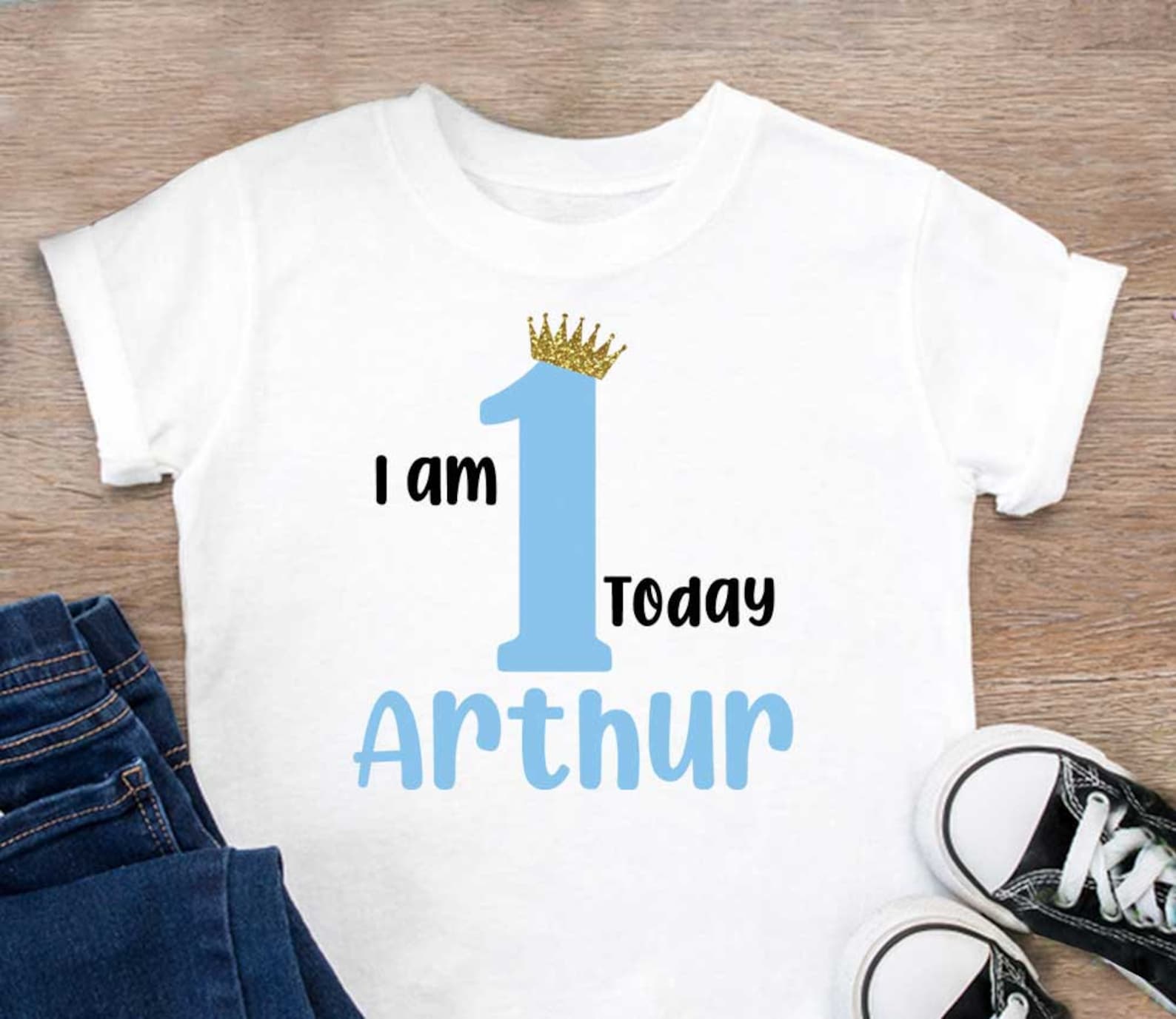 Kids I Am 1 Today Custom Name T-shirt Boys Girls - Etsy UK