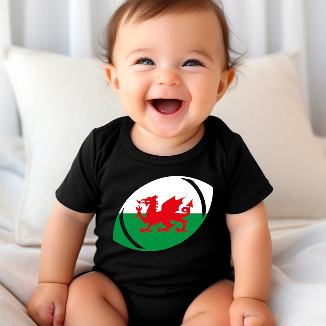 Welsh Flag Rugby Baby Grow: Wales Cymru Newborn Gift - Etsy