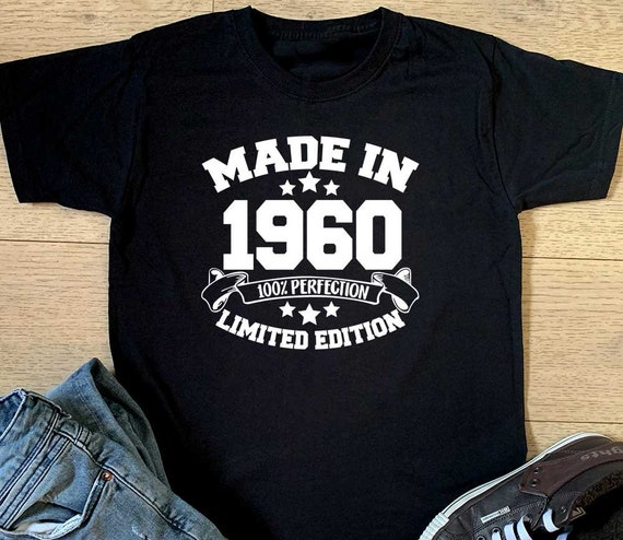 Made In 1960 T-shirt Mens Birthday Gift Top Boys Birthday | Etsy