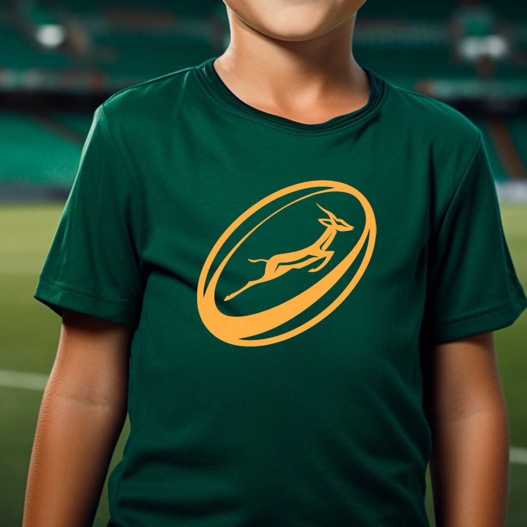 Kids Springbok Rugby Ball T-shirt - Boys Girls Rugby Cup South Africa ...