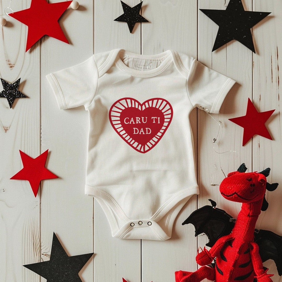 Caru Ti Dad Babygrow: Welsh Love Baby Vest - Etsy Österreich