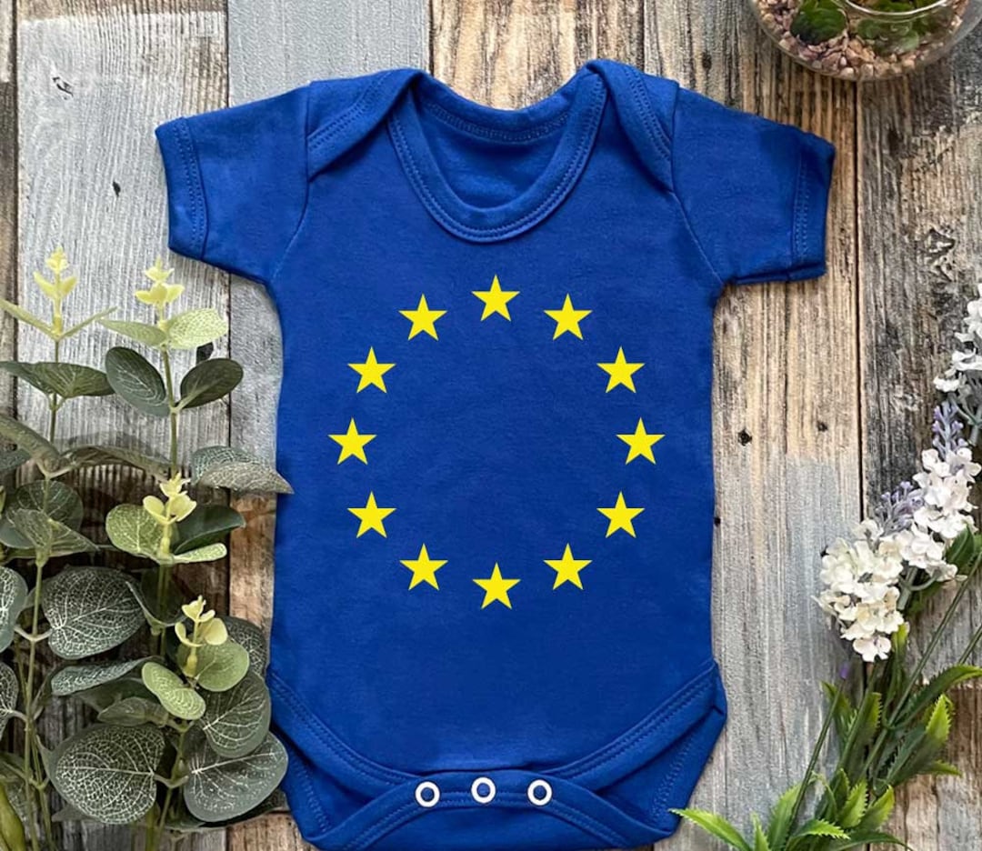 European Union Flag Babygrow Baby Vest Cute EU Brexit Gift Top Birthday ...