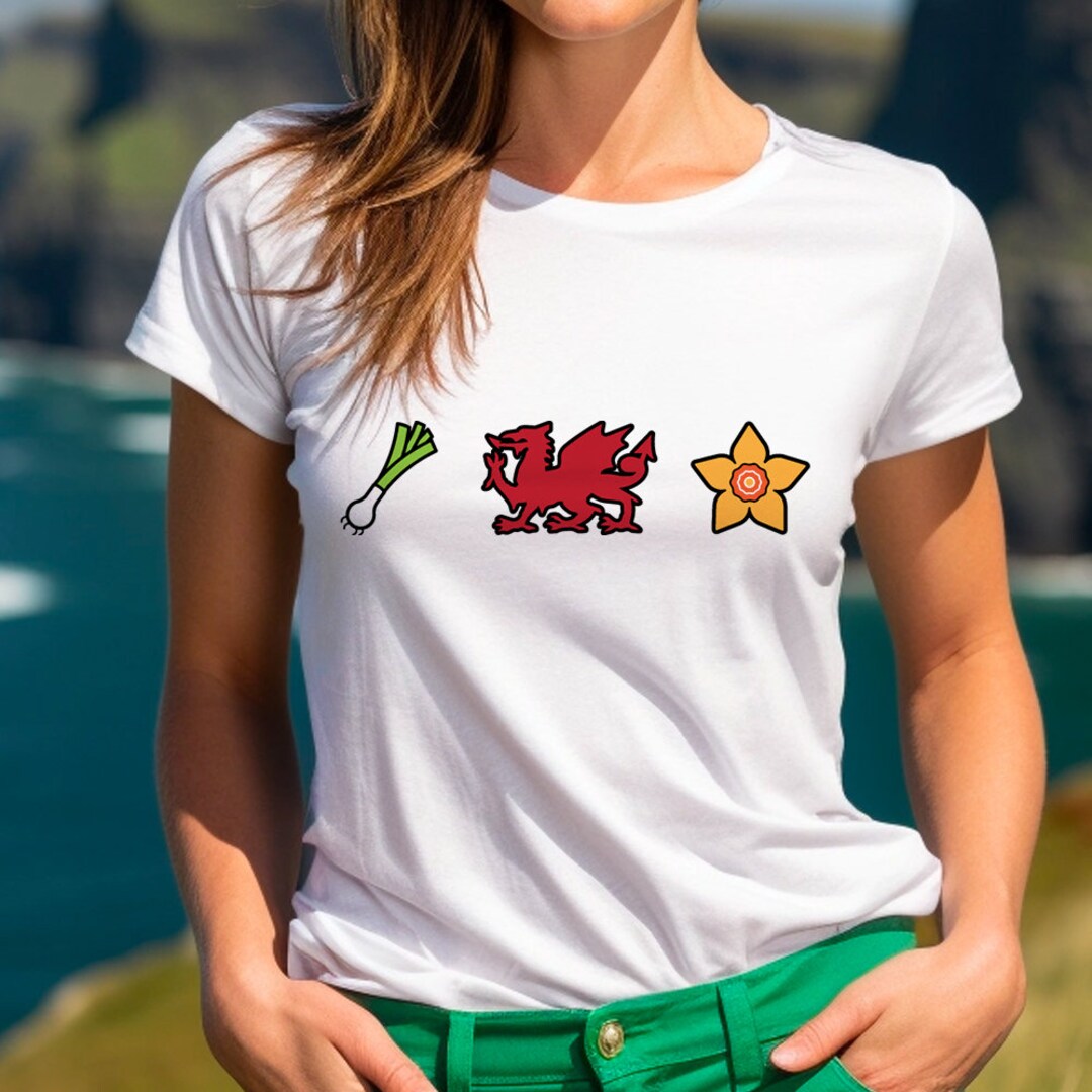 Welsh Symbols T-shirt: Saint David's Day Wales Rugby Top - Etsy