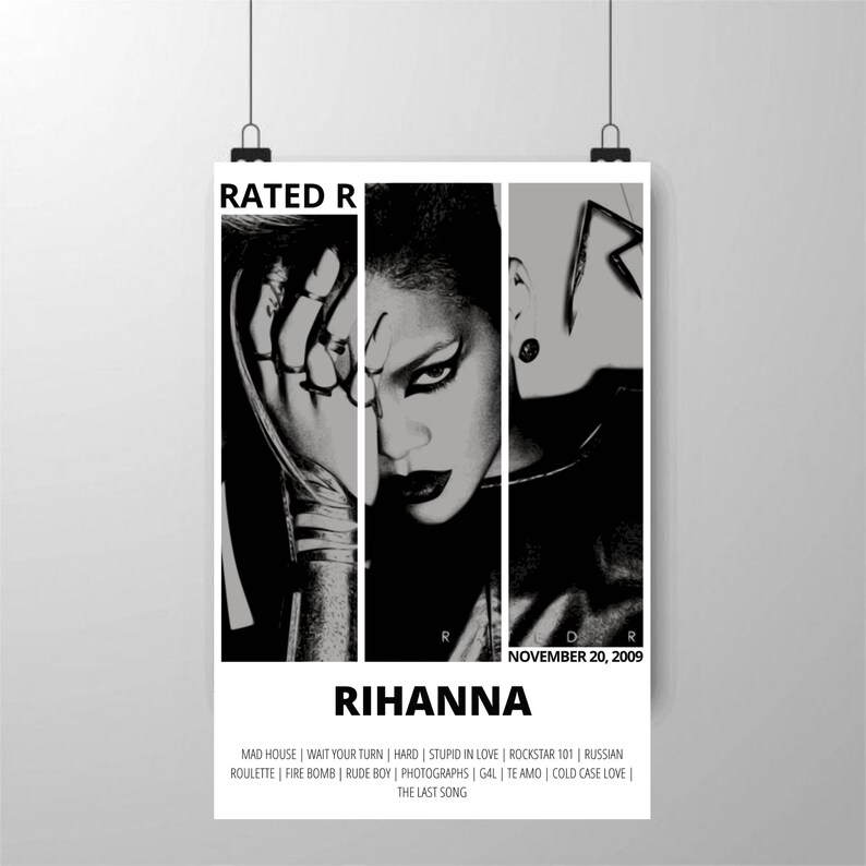 Rihanna Poster Rated R Album Cover Album Poster Music - Etsy