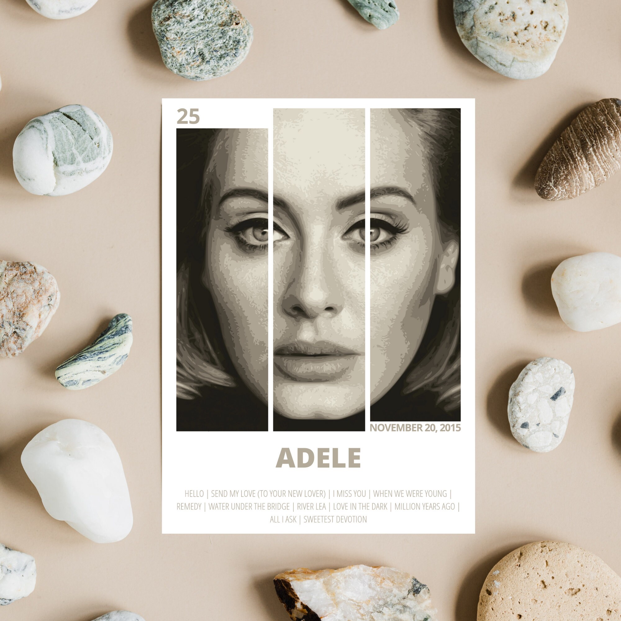 Adele Poster 25 Album Cover Album Poster Music Poster - Etsy