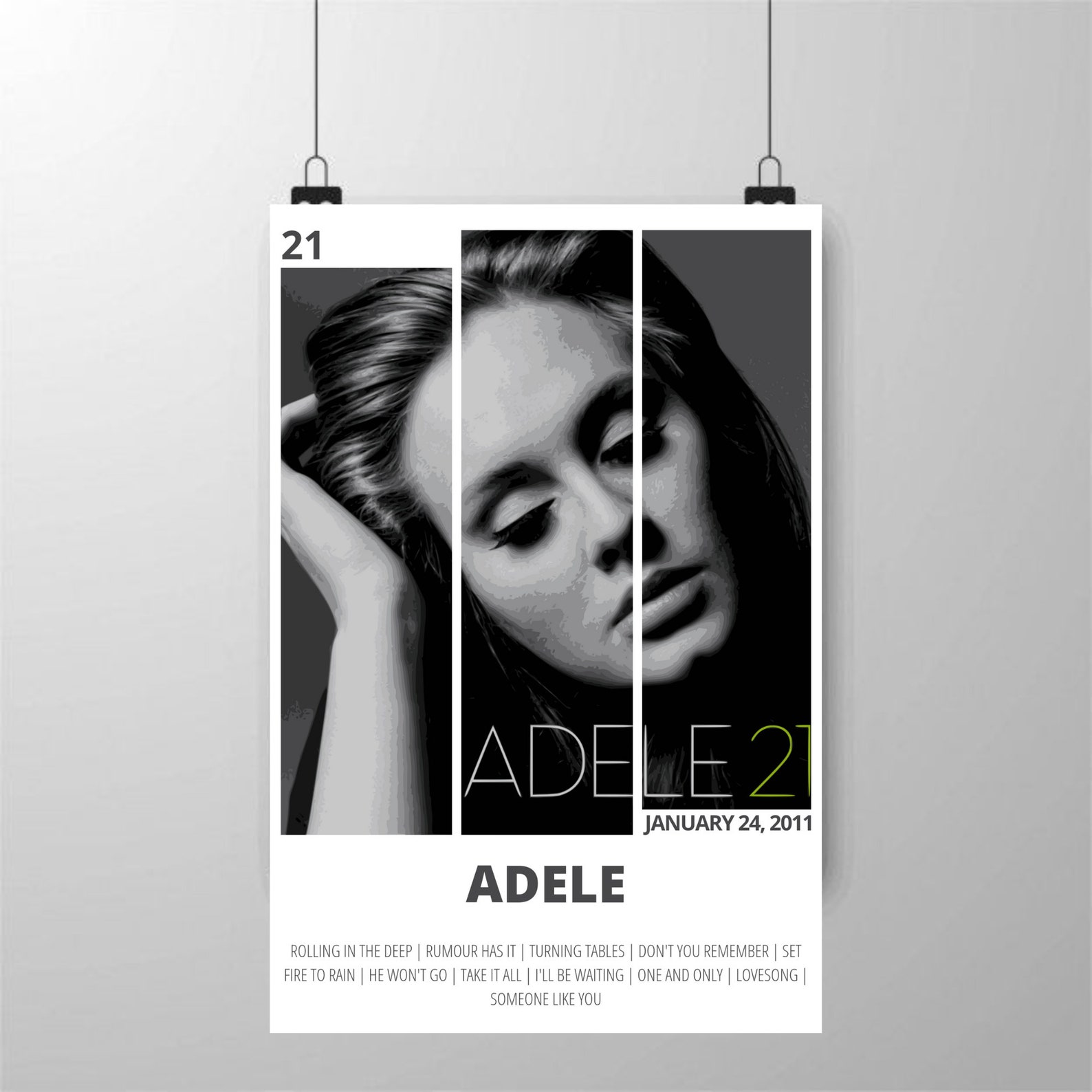 Adele Poster 21 Album Cover Album Poster Music Poster Music Prints Wall ...