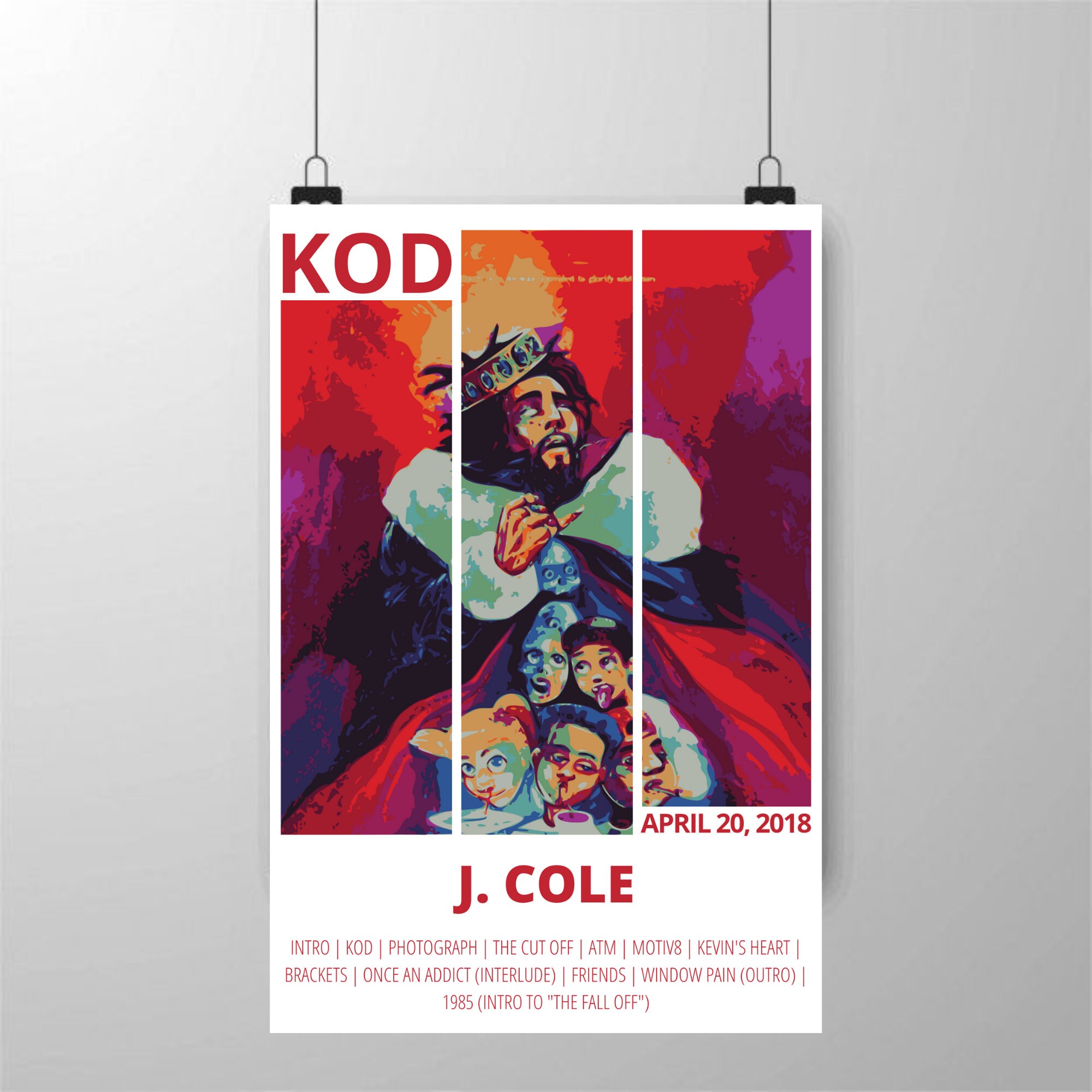 J. Cole KOD Album Cover Album Poster Music Poster - Etsy Hong Kong