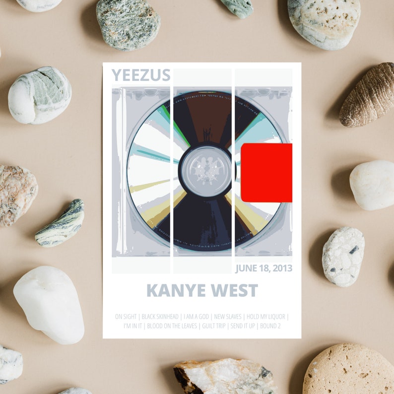 Kanye West Poster Yeezus Album Cover Album Poster Music Poster Music