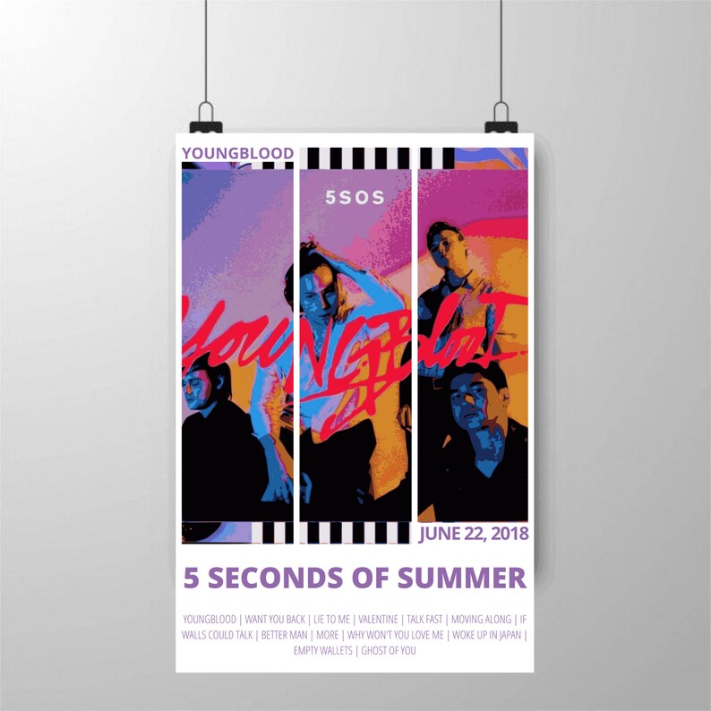 5SOS Poster Youngblood Album Cover Album Poster Music Poster Music ...