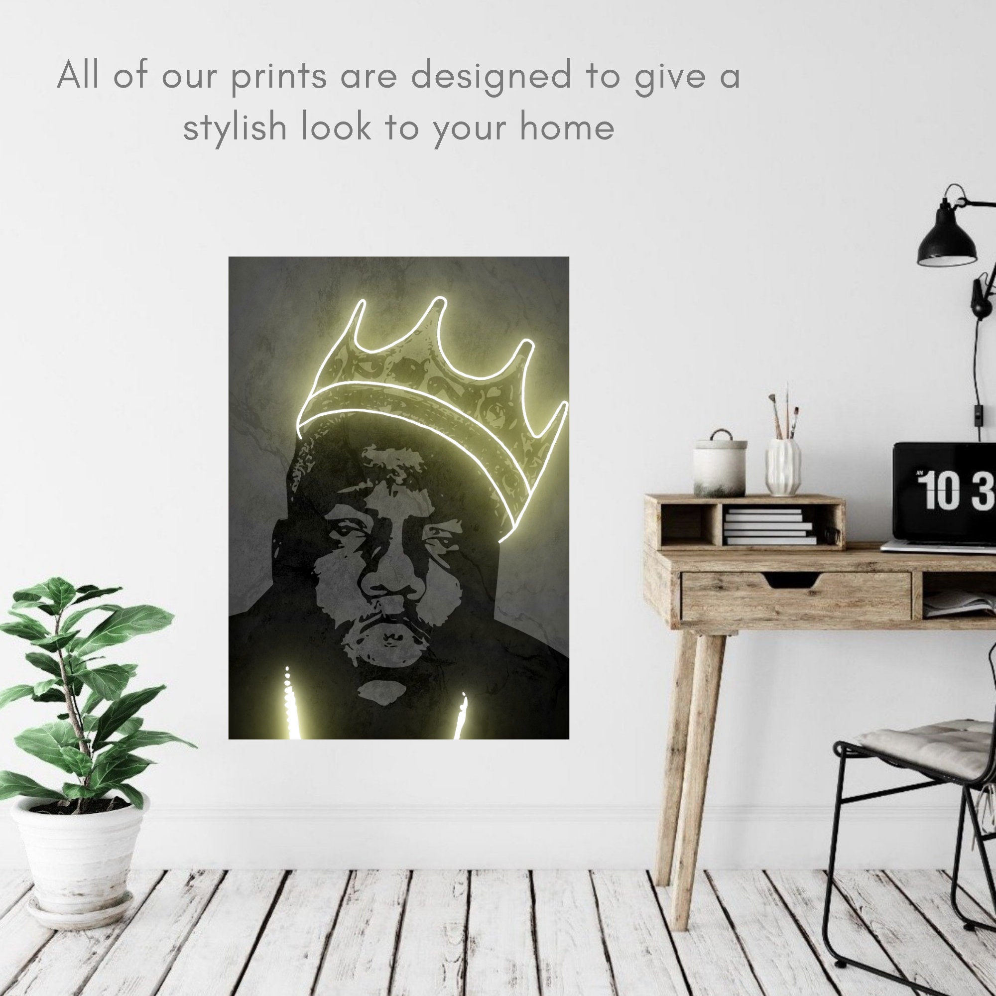 Biggie Smalls Poster | The Notorious B.I.G Poster | Neon Art | Neon ...