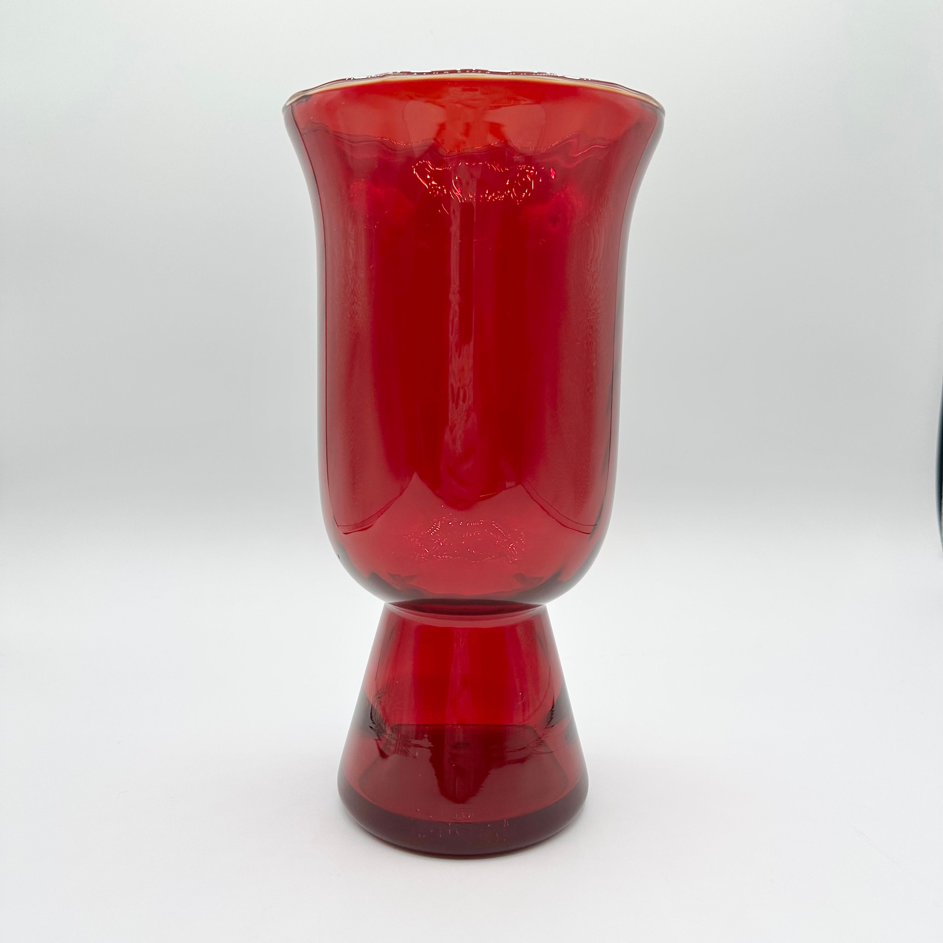 Viking Glass Epic Ruby Candlelite Hurricane Candleholder Vase - Etsy