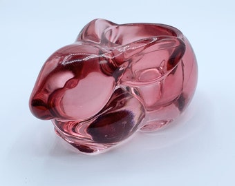 Pink Glass Bunny - Etsy