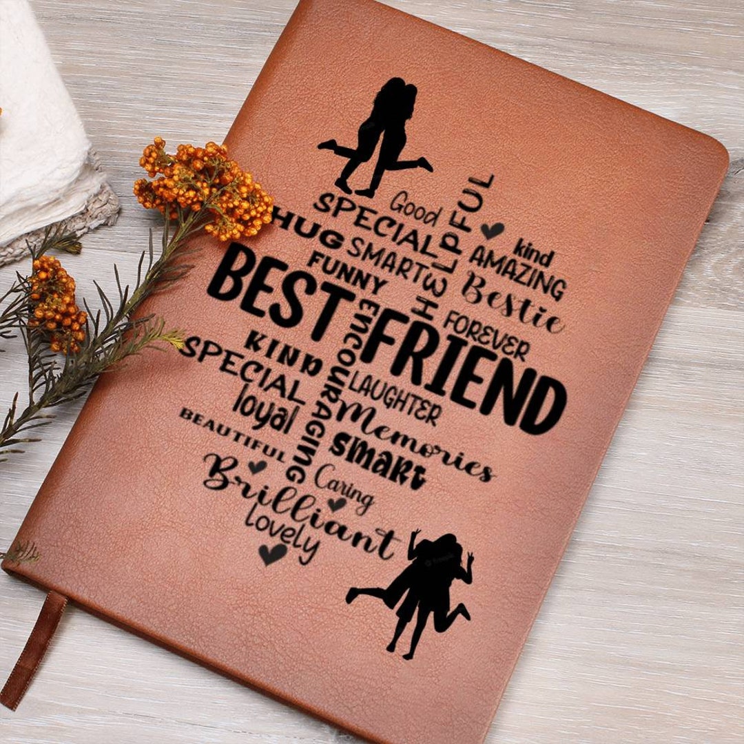 Best Friend Leather Graphic Journal, Gift for Bestie, Best Friend ...