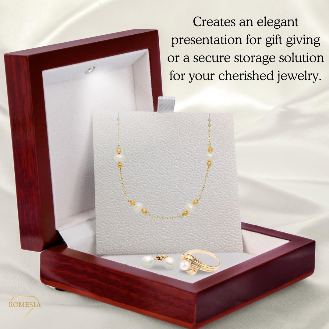 Elegant Mahogany Jewelry Box With LED – Classic Storage & Presentation ...