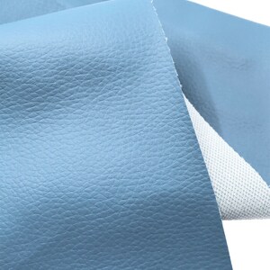 Sky Blue Grained Faux Leather Leatherette Fabric Heavy Duty Texture ...