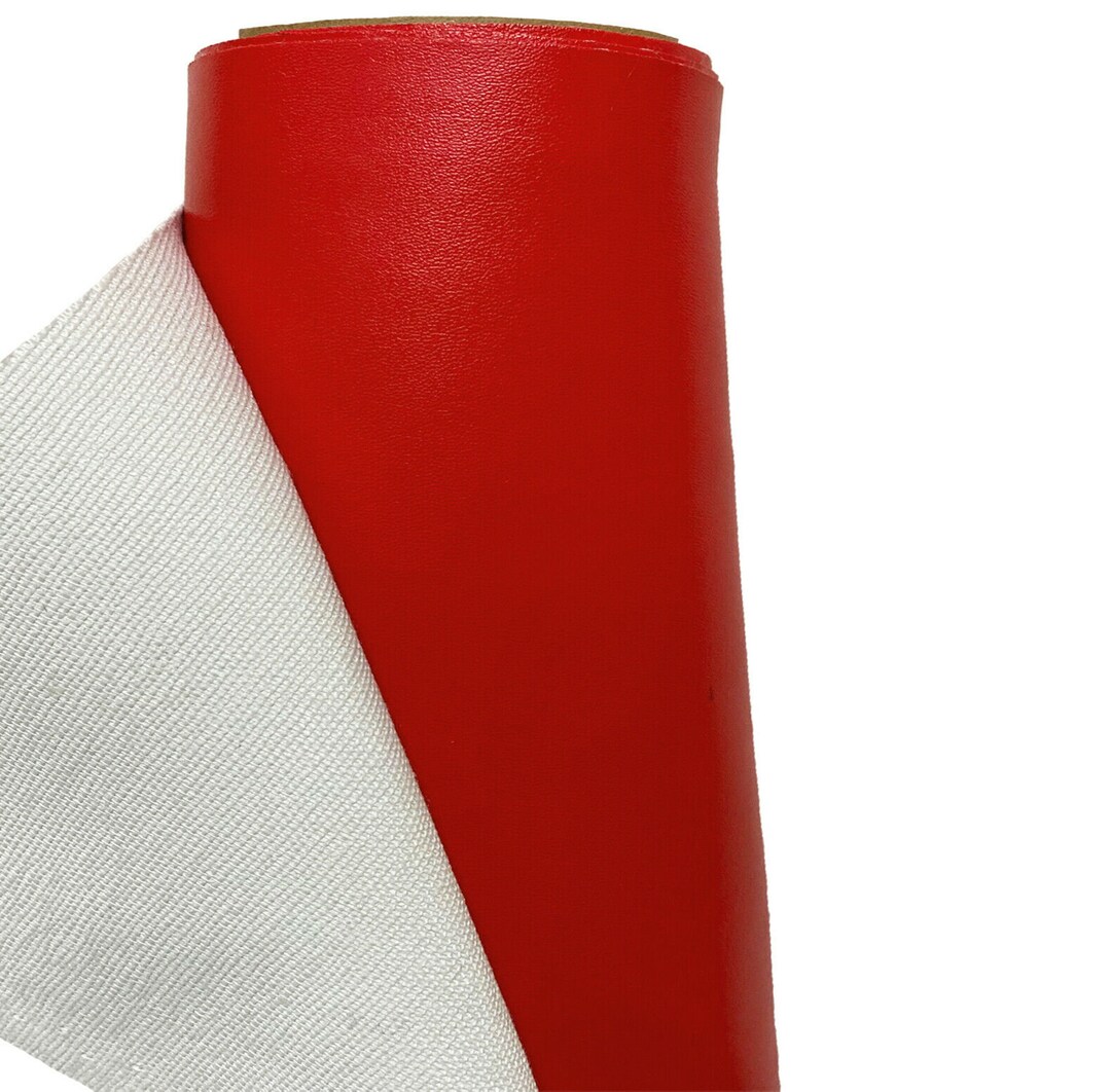 Red Faux Leather Leatherette Fabric Waterproof Upholstery Material ...