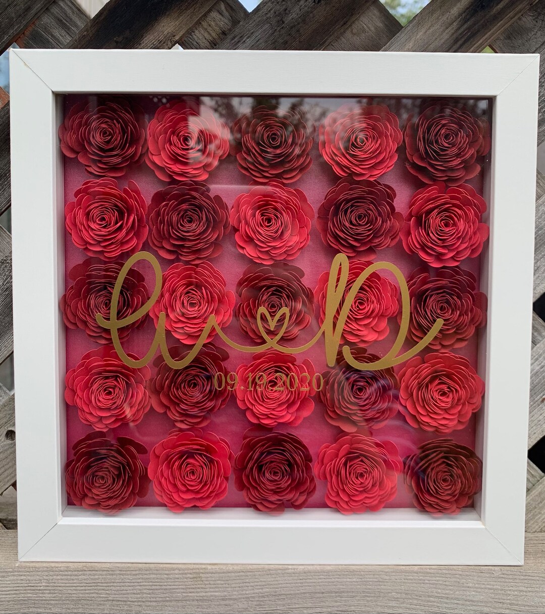 Red Rose Paper Shadowbox for Valentine's Day, Engagement, Nikkah ...