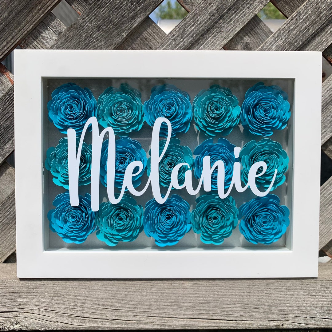 5x7 Paper Flower Rose Shadow Box Frame | Mother’s Day, Gift for Mom ...