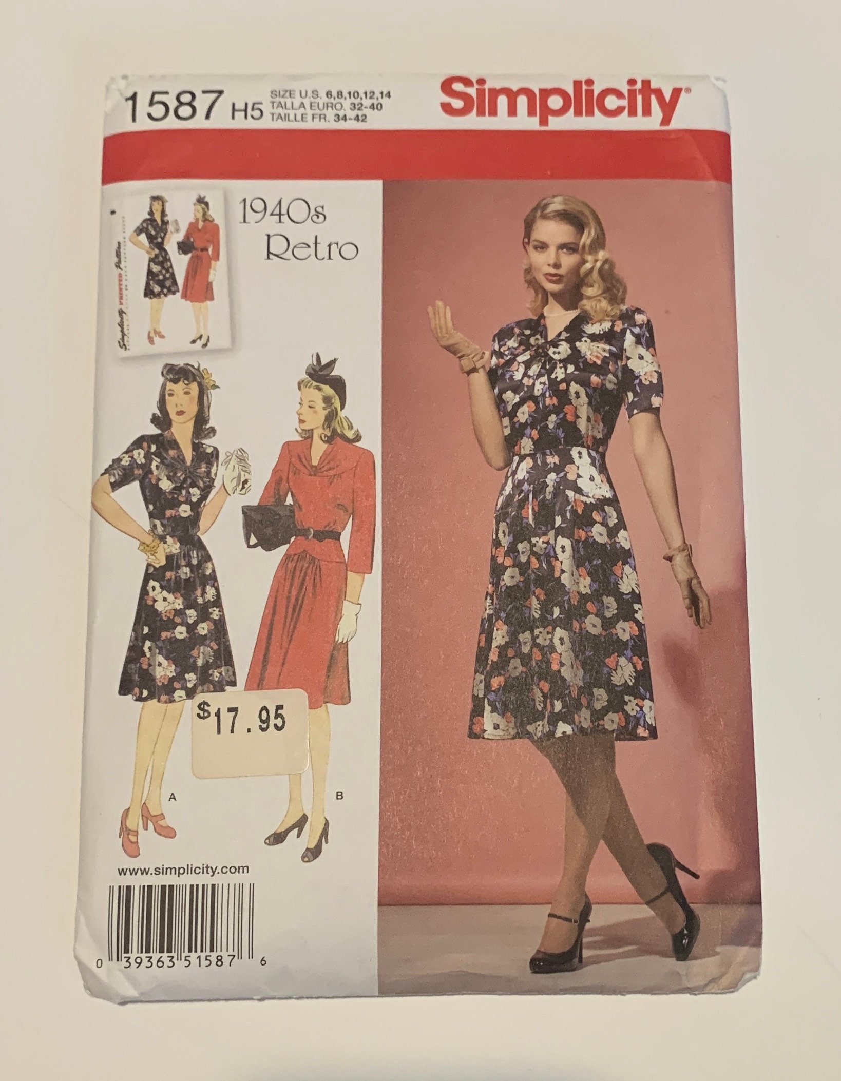 Simplicity 1587 Reproduction 1940s Sewing Pattern - Etsy