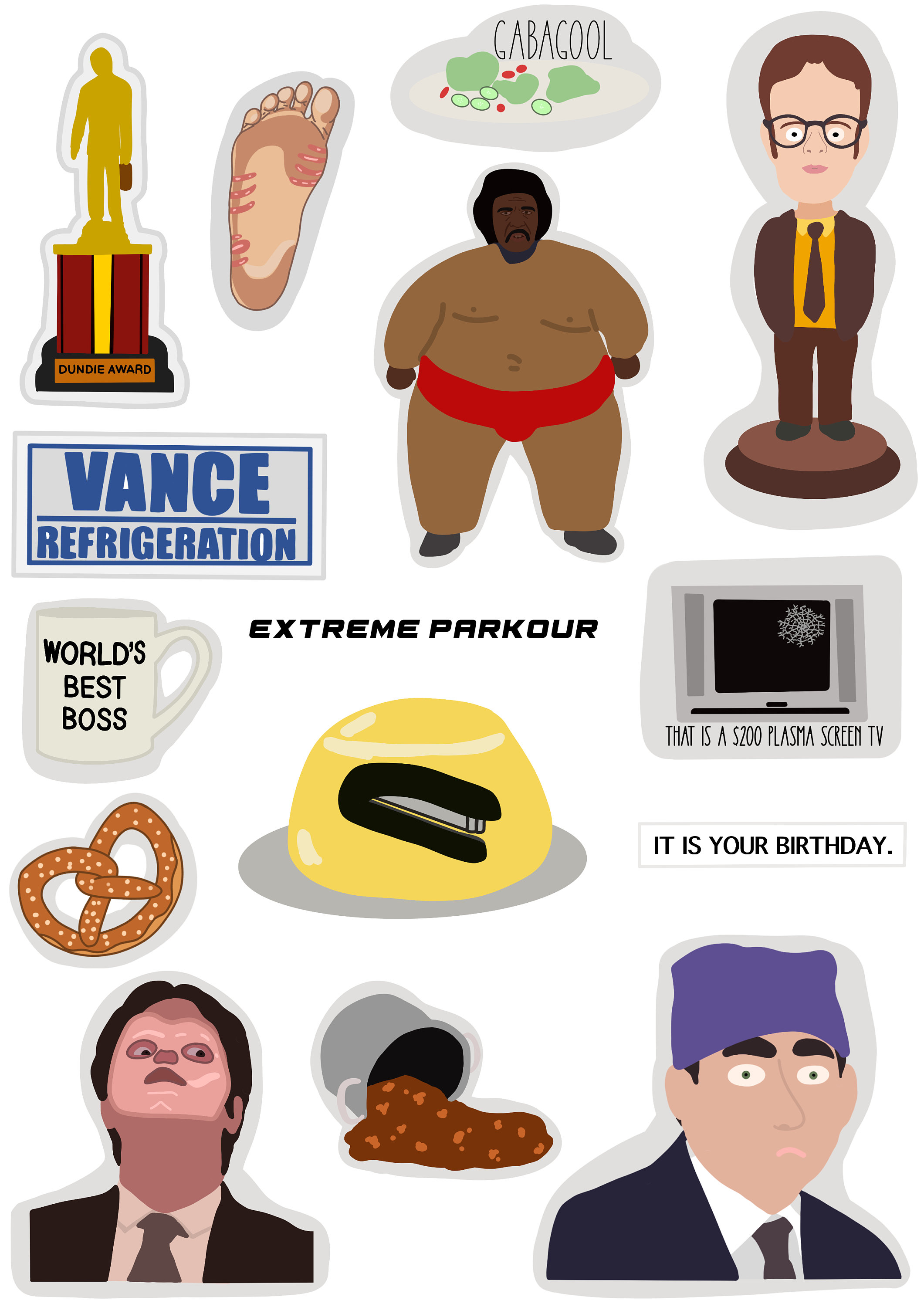The Office Digital Sticker Pack PNG A4 File - Etsy