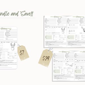 Deer Taxidermy Intake Form | Client Information Sheet for Taxidermists ...