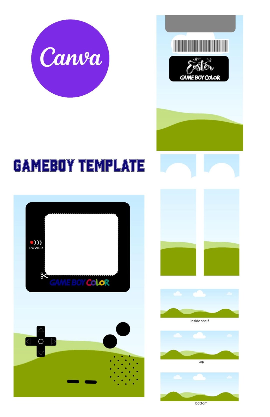 Custom Game Boy Digital Template - Etsy