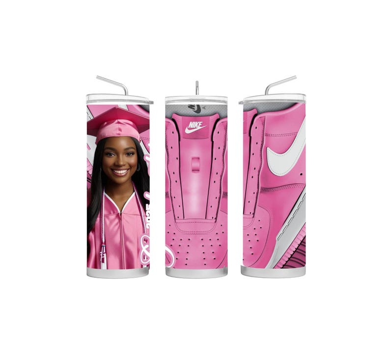 Pink Grad Shoe Tumbler Template - Etsy