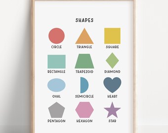 Shapes Rainbow Poster - Etsy