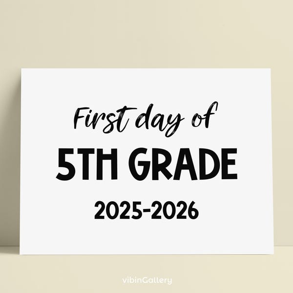 5th Grade Sign - Etsy