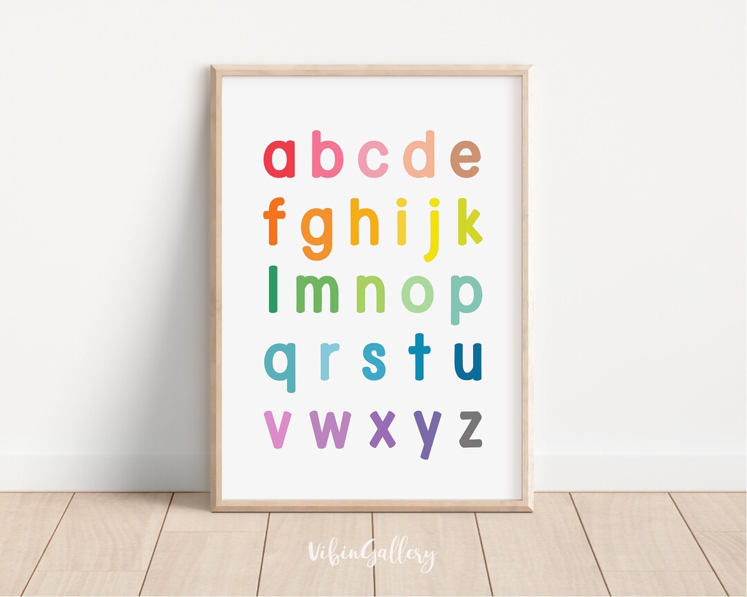Lowercase Alphabet Poster Rainbow ABC Print Printable Kids - Etsy