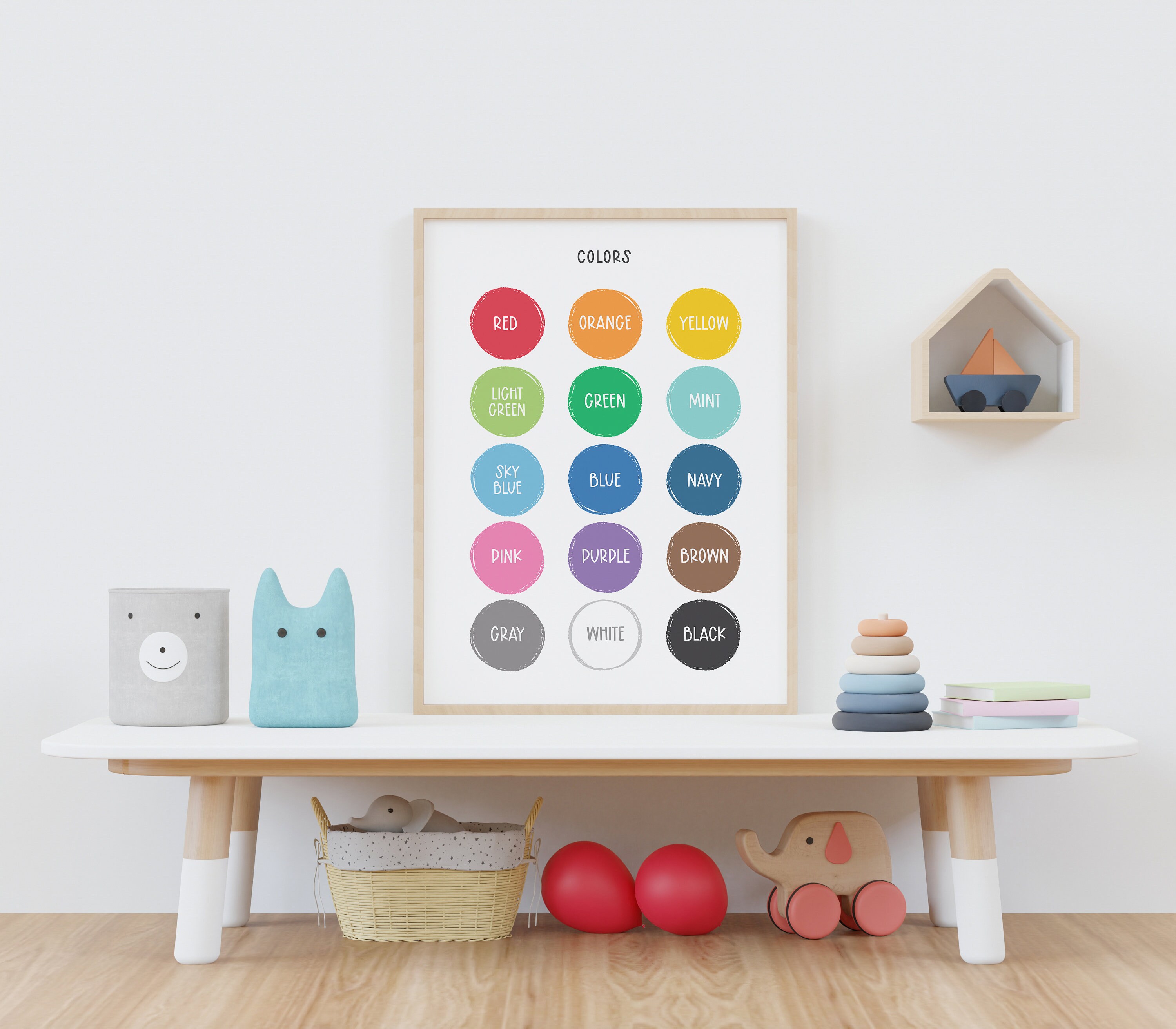 Printable 15 COLORS CHART Learning Poster Preschool, Kids, Art, Art ...