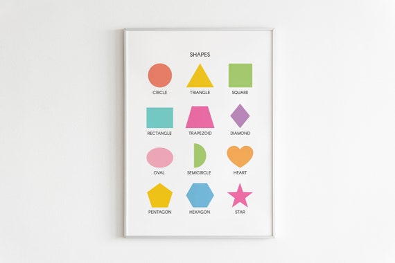 12 Geometric SHAPES Shapes Chart Learning Poster Home - Etsy