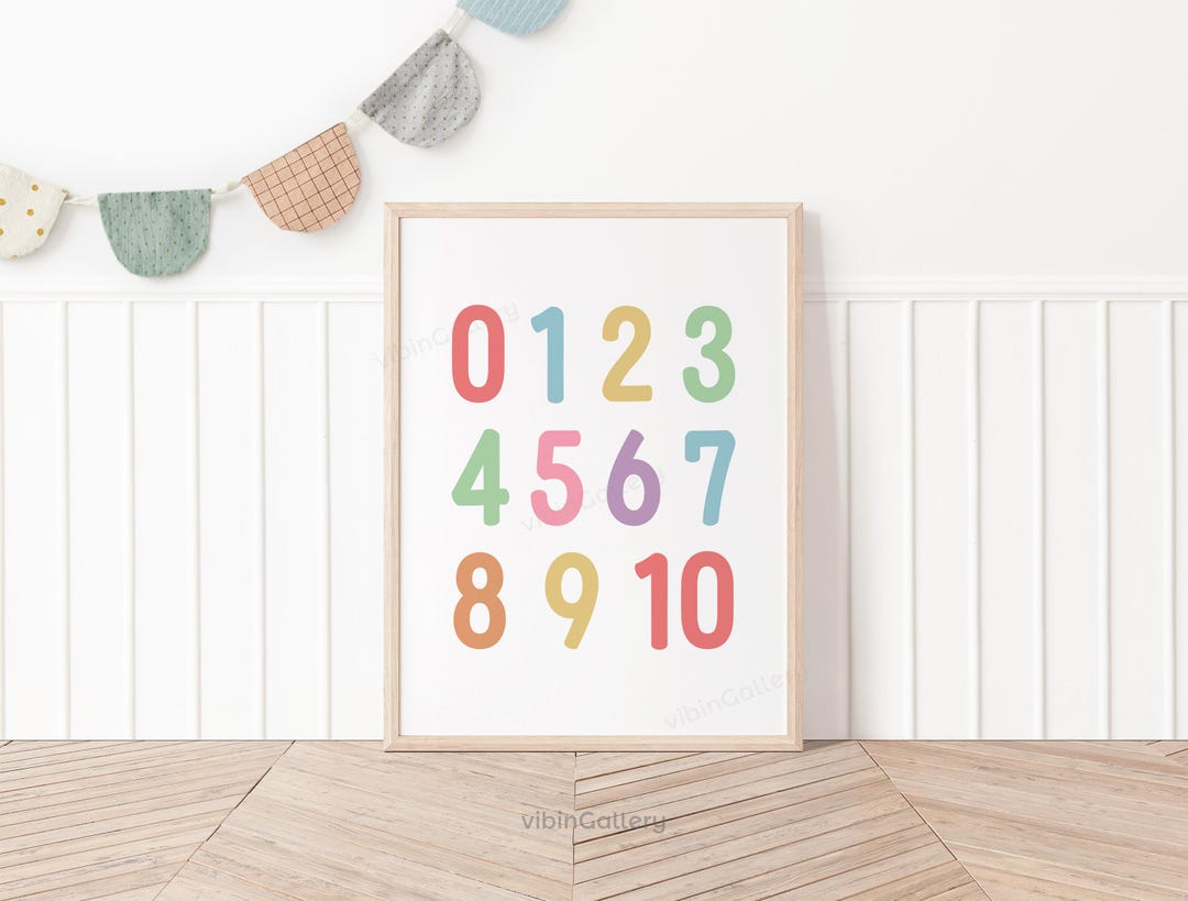 My First Numbers 1-10 Poster, Pastel Nursery Room Decor, Counting Chart ...