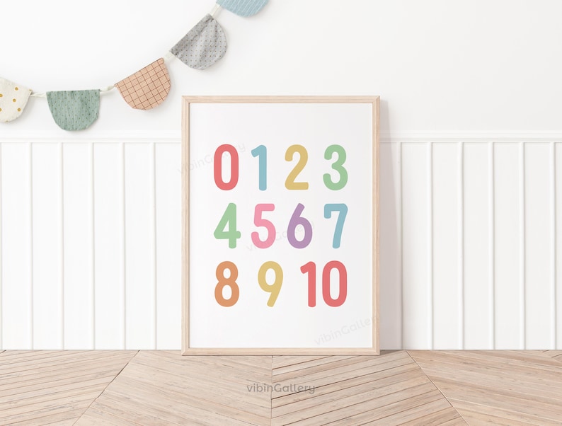 My First Numbers 1-10 Poster, Pastel Nursery Room Decor, Counting Chart ...