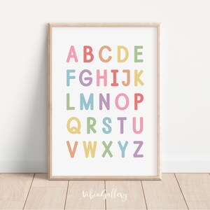 Pastel Alphabet and Hangul Posters | Korean Alphabet Print | Uppercase ...