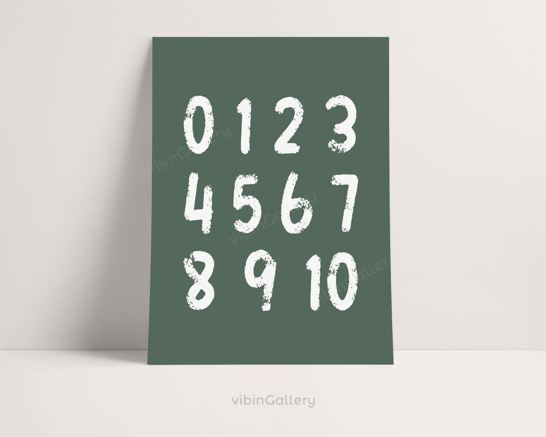 Numbers 1-10 Chalkboard Poster, Vertical Number Chart, Counting Poster ...