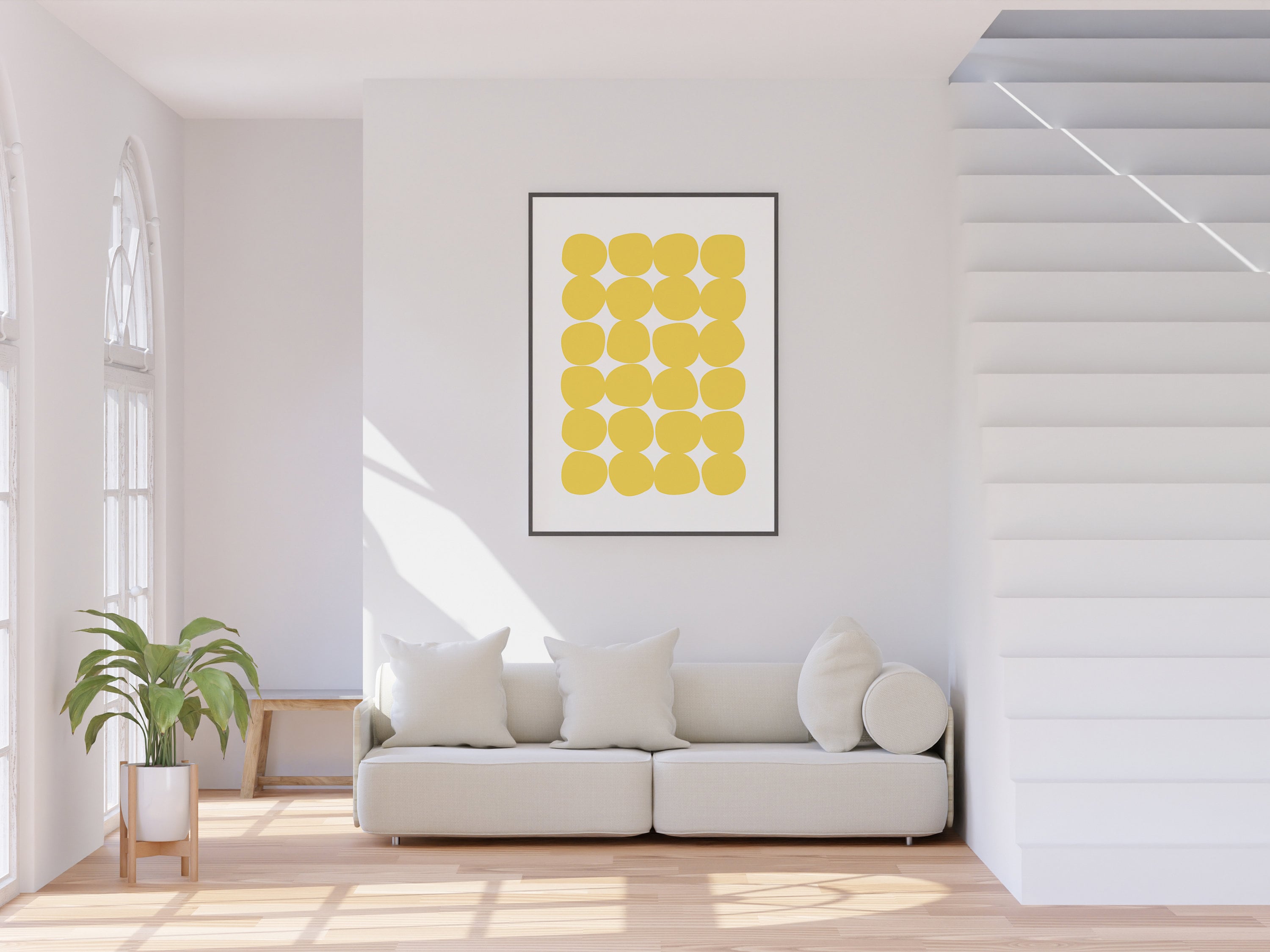Yellow Dots Digital Art Print | Printable Polka Dots Wall Decor ...