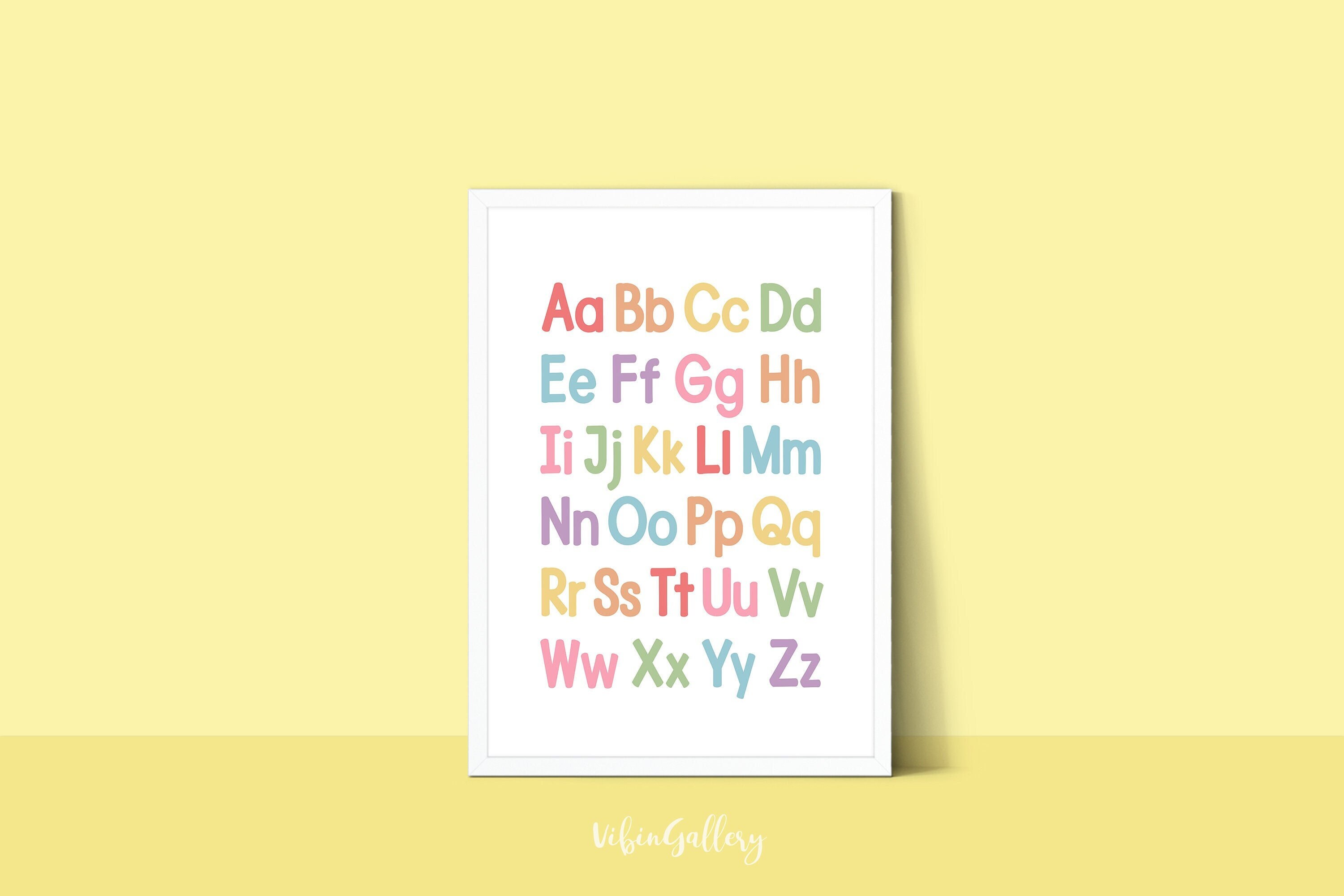 PASTEL Alphabet Poster | Uppercase and Lowercase ABC Print | Printable ...