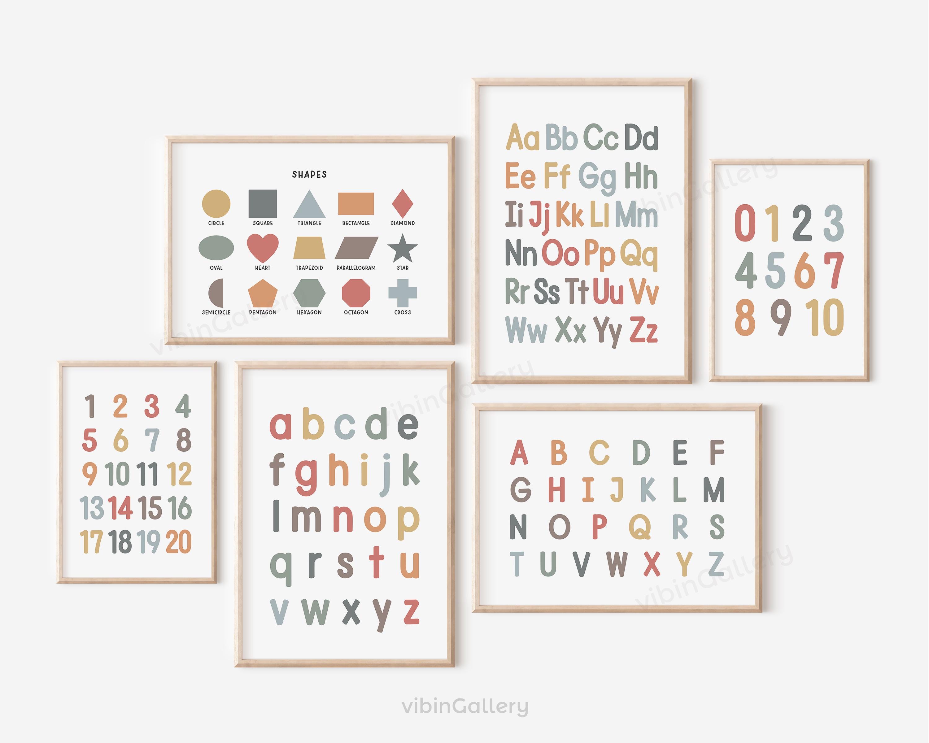 Horizontal Alphabet Poster, Boho Wall Decor, ABC Poster Landscape ...