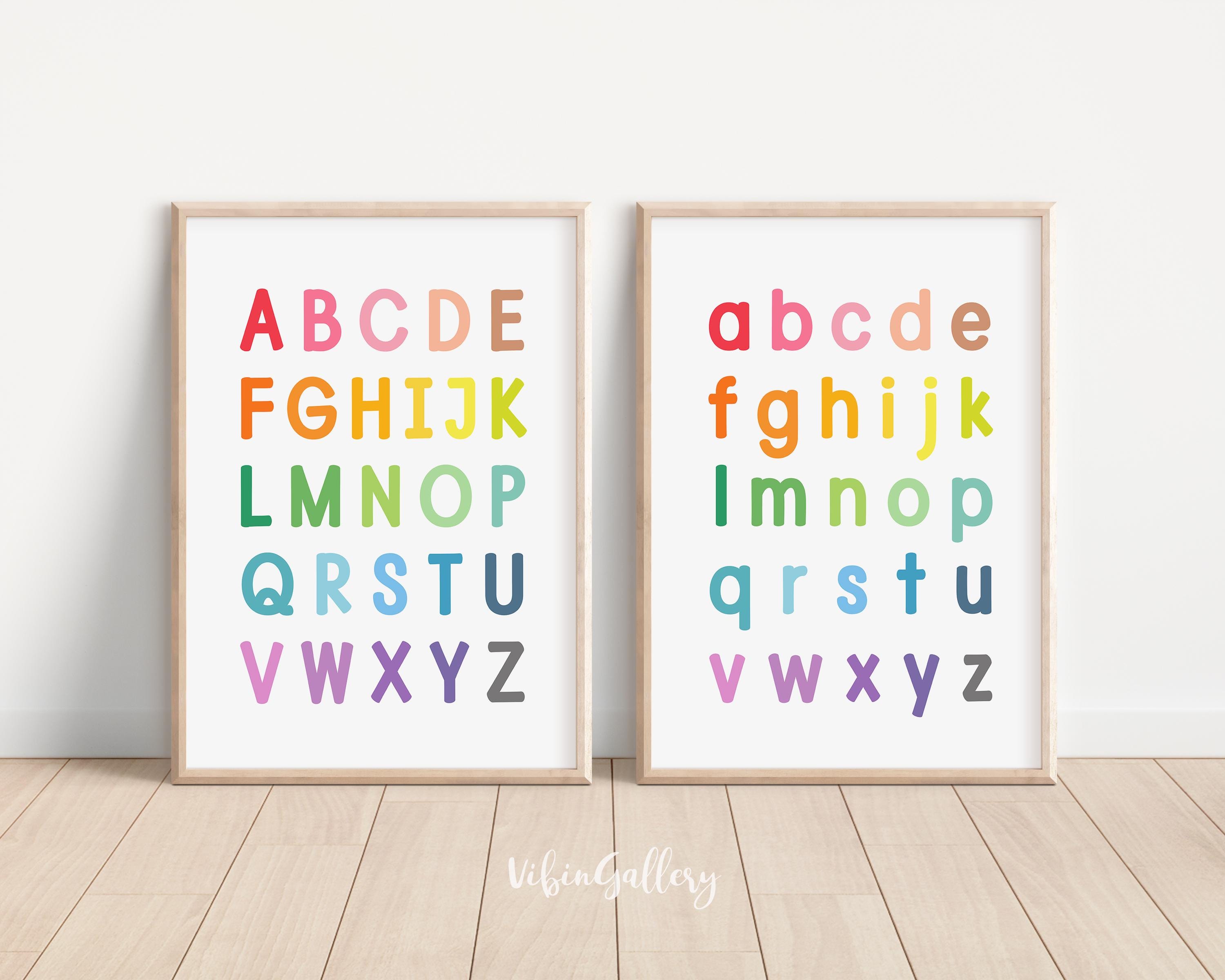 Rainbow Alphabet Poster Print | Rainbow Wall Decor | Uppercase Abc ...