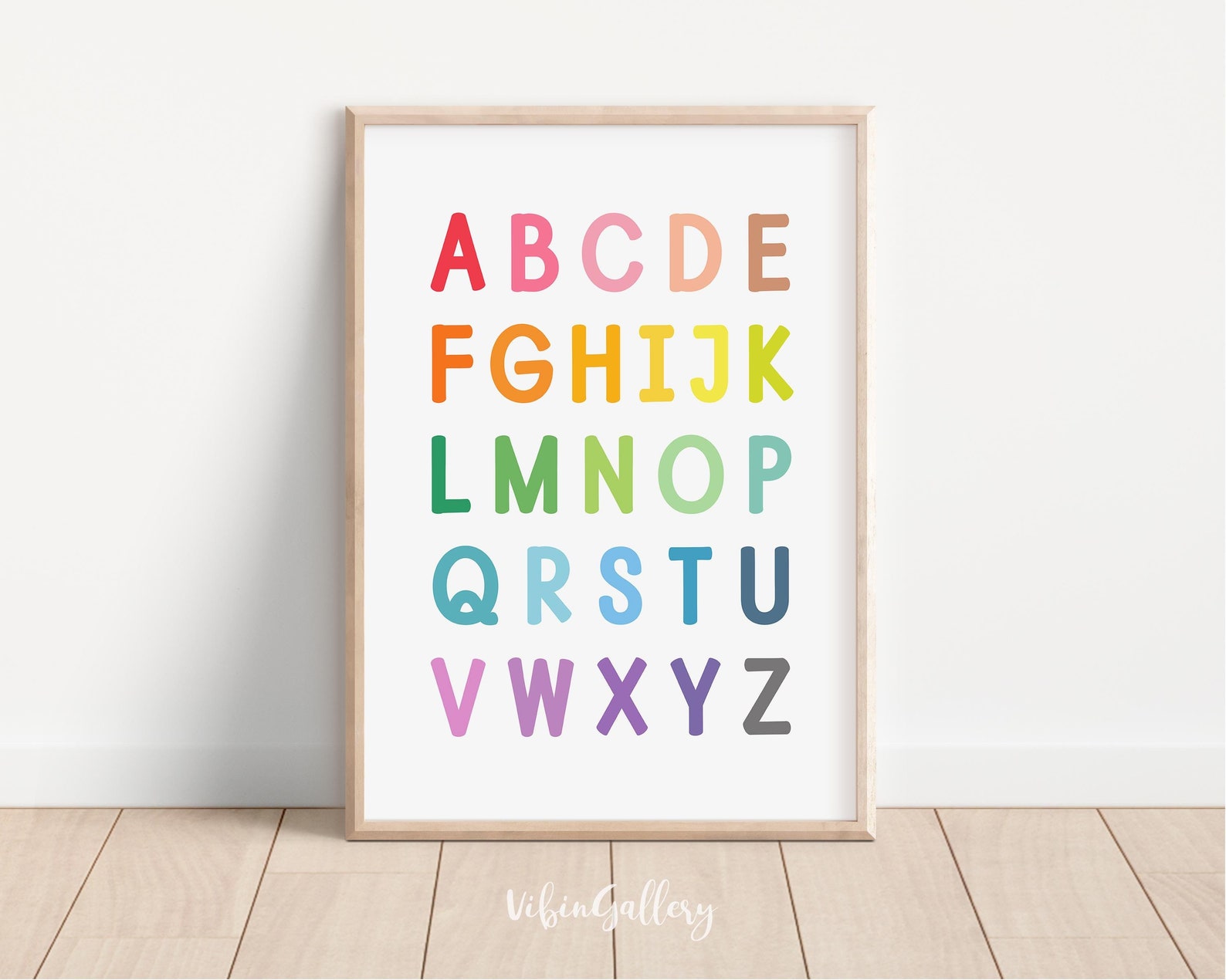 Rainbow Alphabet Poster Print | Rainbow Wall Decor | Uppercase Abc ...