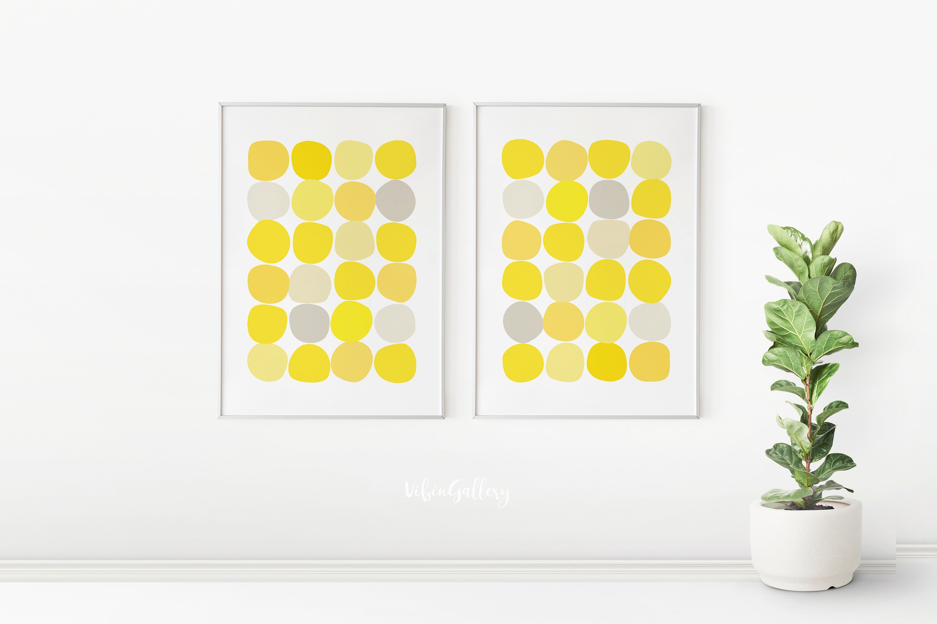 Yellow Dots Digital Art Print | Printable Polka Dots Wall Decor ...