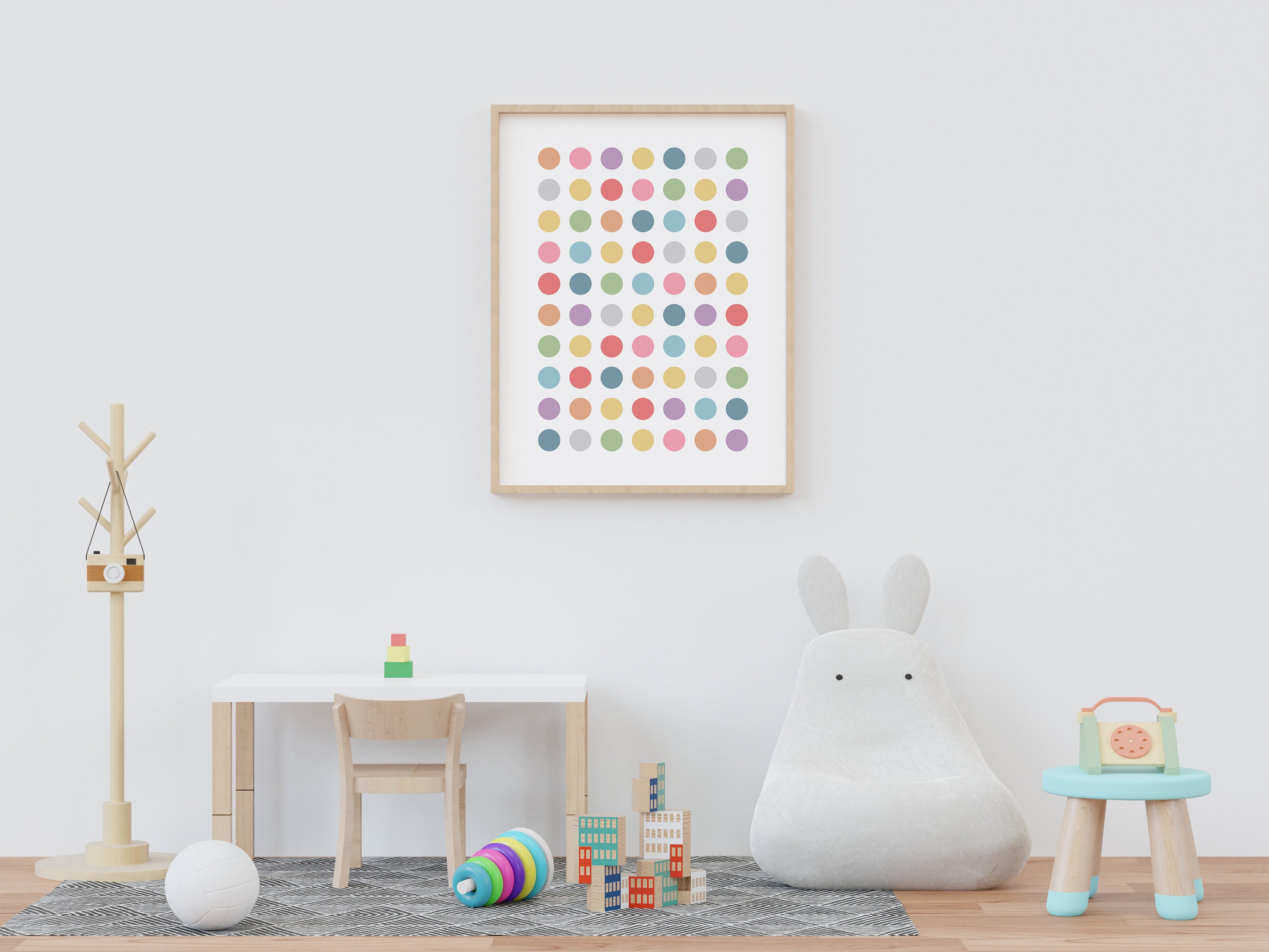 Dots Digital Art Print | Printable Polka Dots Wall Decor | Colorful ...