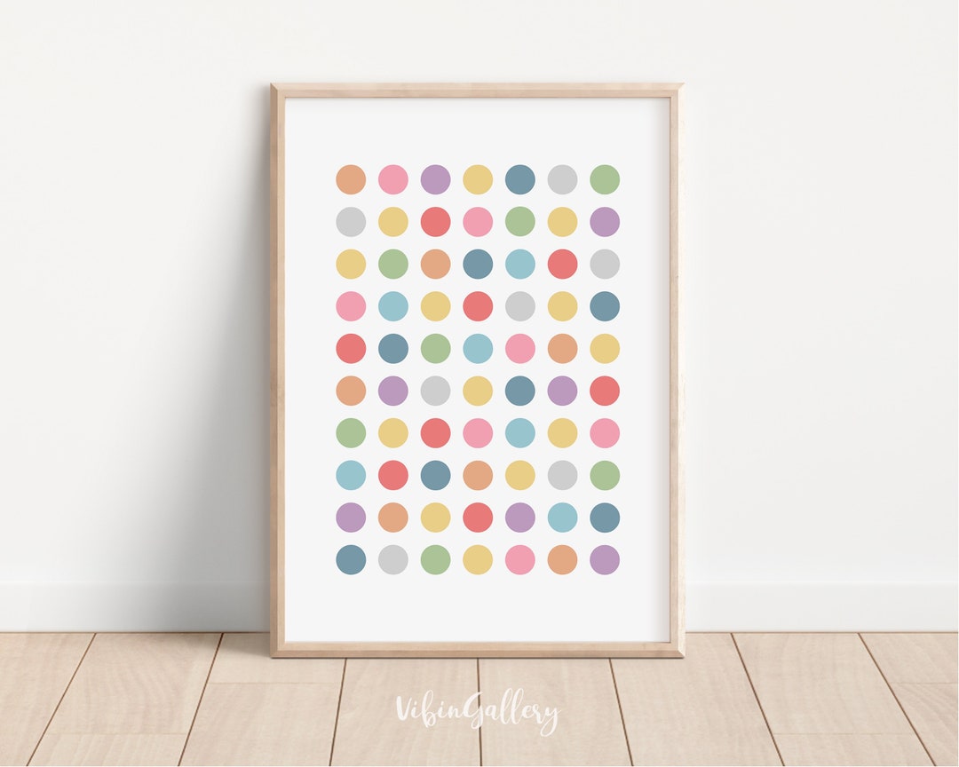 Dots Digital Art Print | Printable Polka Dots Wall Decor | Colorful ...