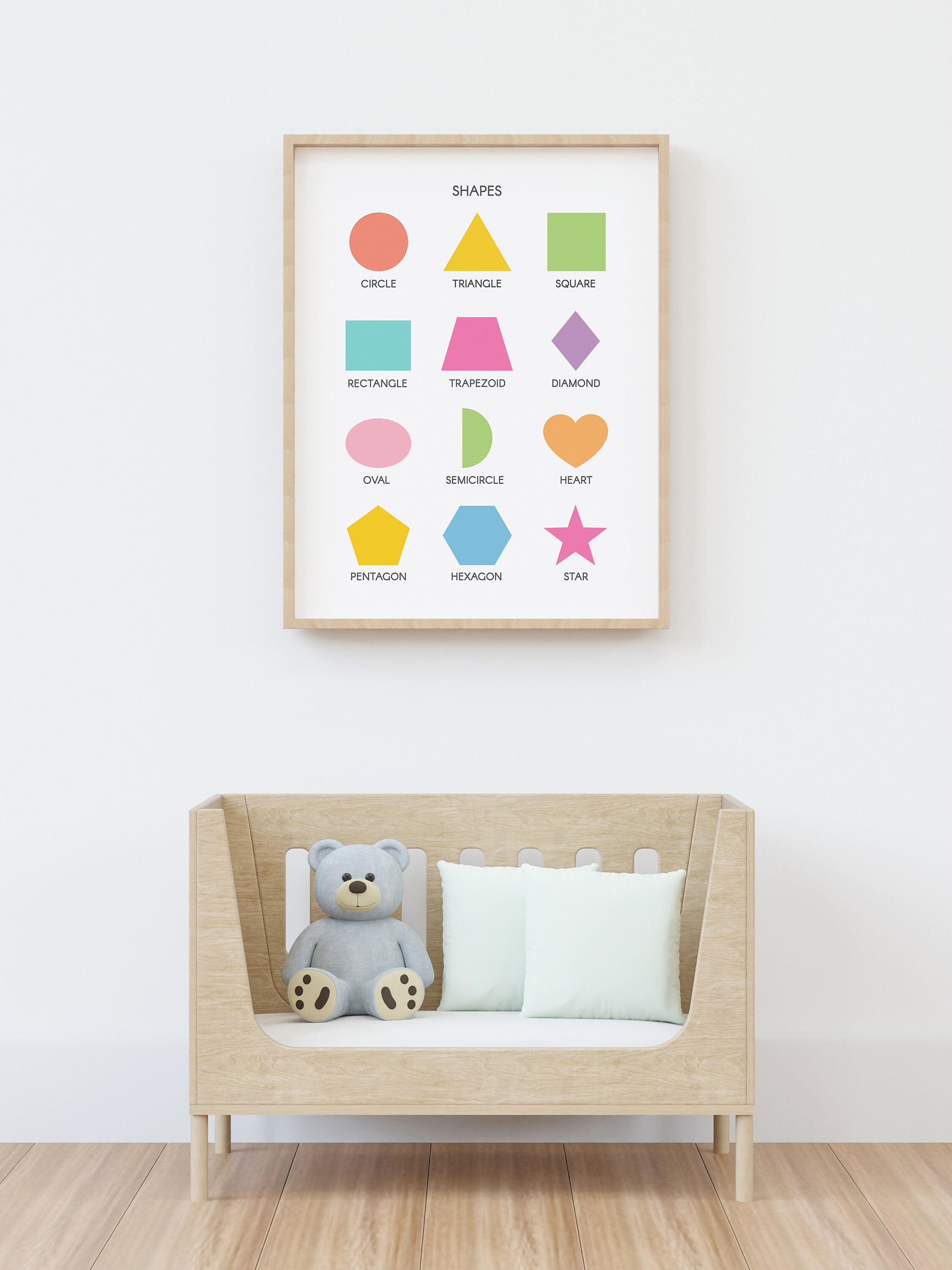 12 Geometric SHAPES Shapes Chart Learning Poster Home Decor Math ...